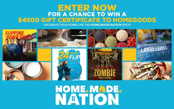 Aetv Home Made Nation Sweepstakes: Win $4,500 HomeGoods Gift Card ...
