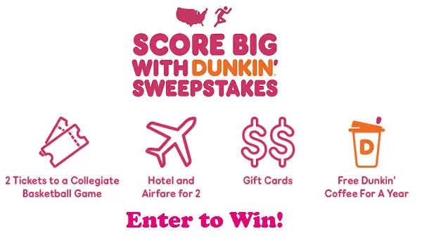 Dunkin Sweepstakes 2023: Win a Trip & Free Dunkin’ Coffee for a Year ...