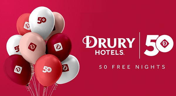 Drury Hotels 50th Anniversary Free Night Stay Giveaway (50 Prizes ...