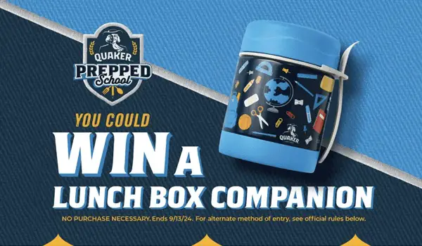 Quaker Back To School Sweepstakes: Win Free Lunch Boxes (140K+ Winners ...