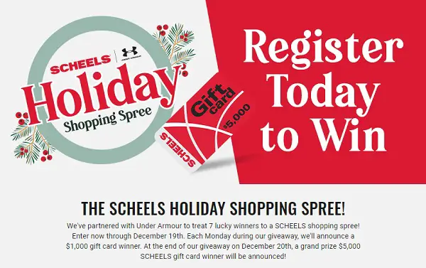 Scheels - $1000 Holiday Shopping Spree Sweepstakes | SweepstakesBible